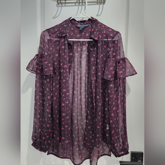 French Connection | Tops | French Connection See Through Blouse Sheer ...